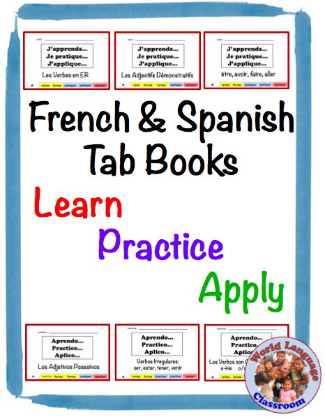 French and Spanish Vocabulary and Grammar Tab Books | World Language ...