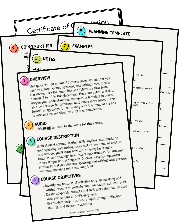 Quick Win PD for Language Teachers: No-Prep Speaking and Writing Tasks ...